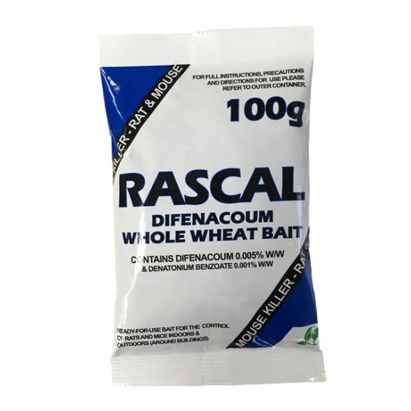 Rascal Difenacoum Whole Wheat 50x100g Sachets (Place Packs) – No More Pests
